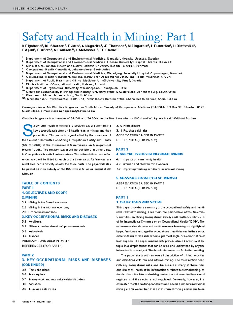 Safety and Health in Mining: Part 1 | PDF | Coal Mining | Asbestos