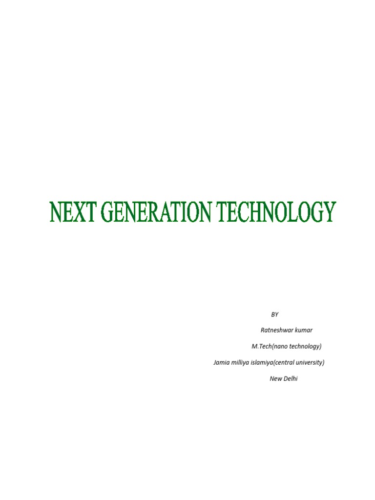 Next Generation Technology 1 | PDF | Nanomedicine | Nanoparticle