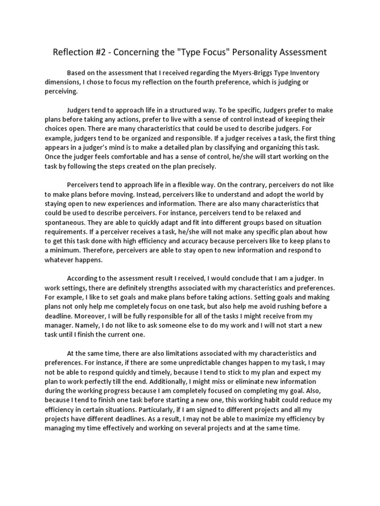 Judging vs. Perceiving in Personality Types | PDF | Metaphysics Of Mind ...