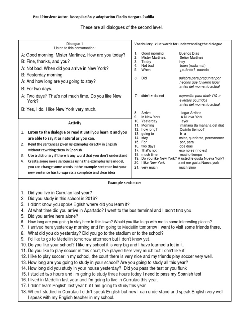 These Are All Dialogues of The Second Level | PDF | English Language