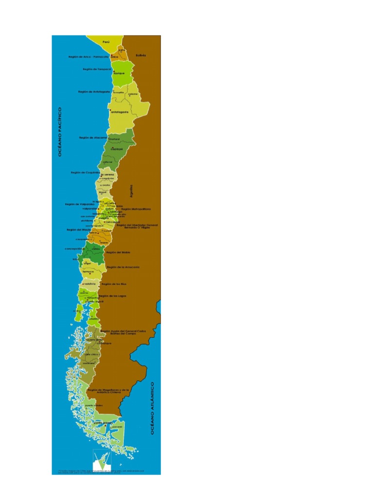 Mapa de Chile y Regiones Actualizado | PDF | Chile