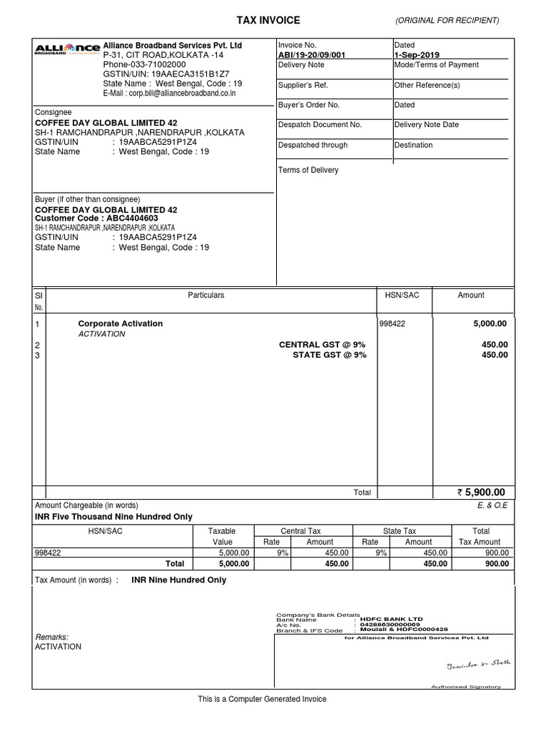 Bill Isp | PDF | Invoice | Taxation