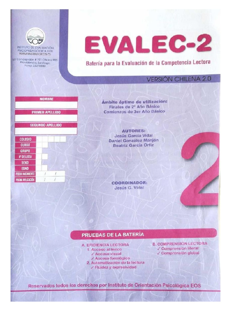 Manual de Evaluación Evalec 2 | PDF