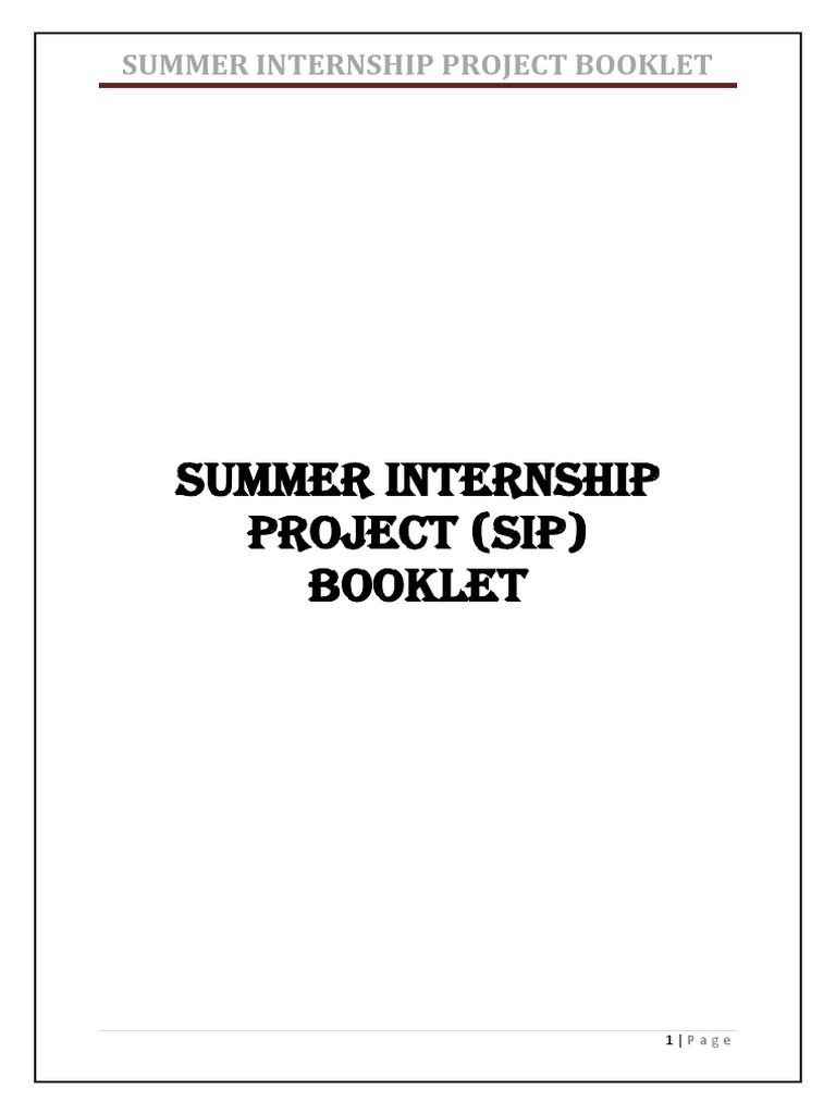 Summer Internship Project Guidelines | PDF | Internship | Job Hunting