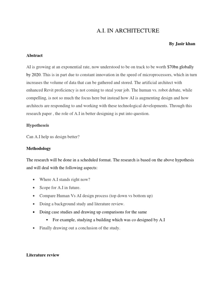 A.I. in Architecture: by Jasir Khan | PDF | Artificial Intelligence ...