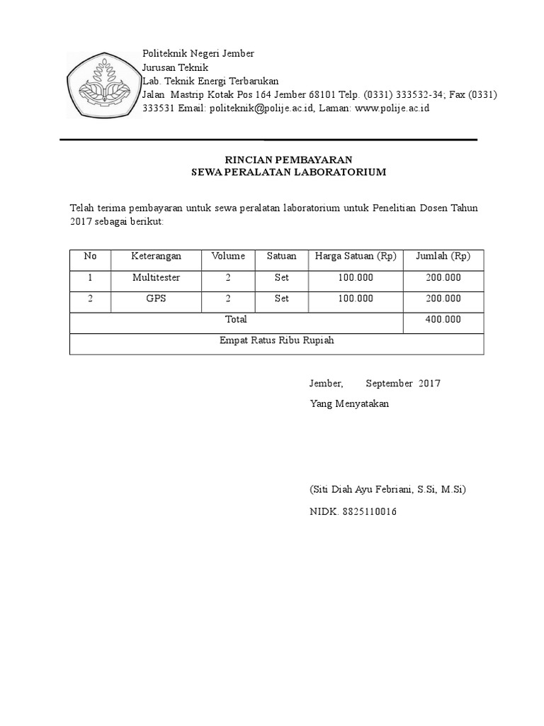 Form Sewa Alat | PDF