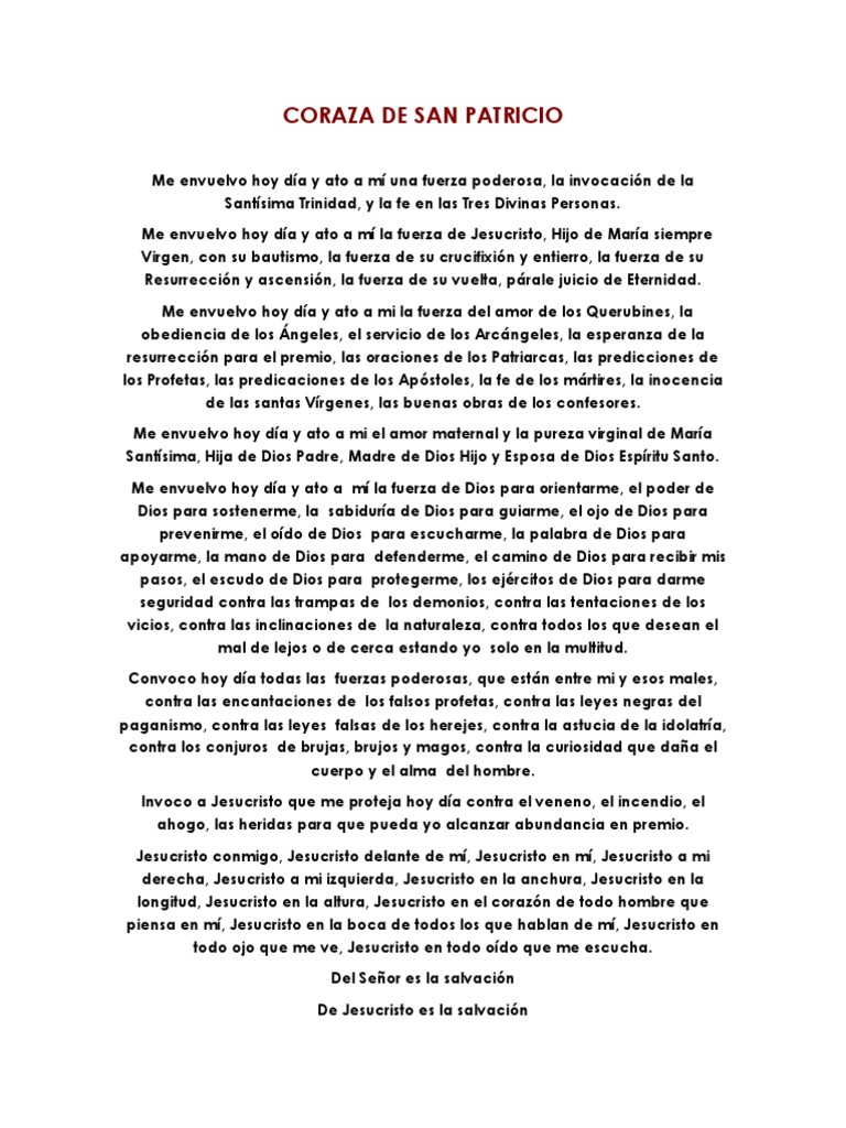 Oracion Escudo de San Patricio | PDF | Salvación | Jesús