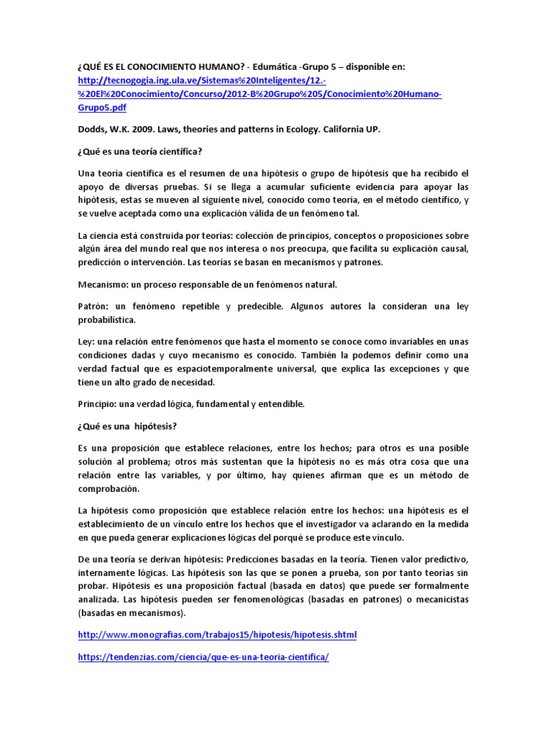 Qué Es El Conocimiento Humano | PDF | Conocimiento | Teoría