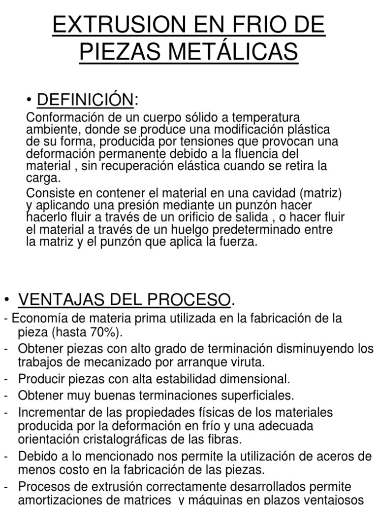 Extrusión en Frío | PDF | Extrusión | Aluminio