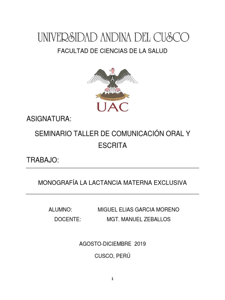 Monografía Lactancia Materna | PDF | Amamantamiento | Pecho