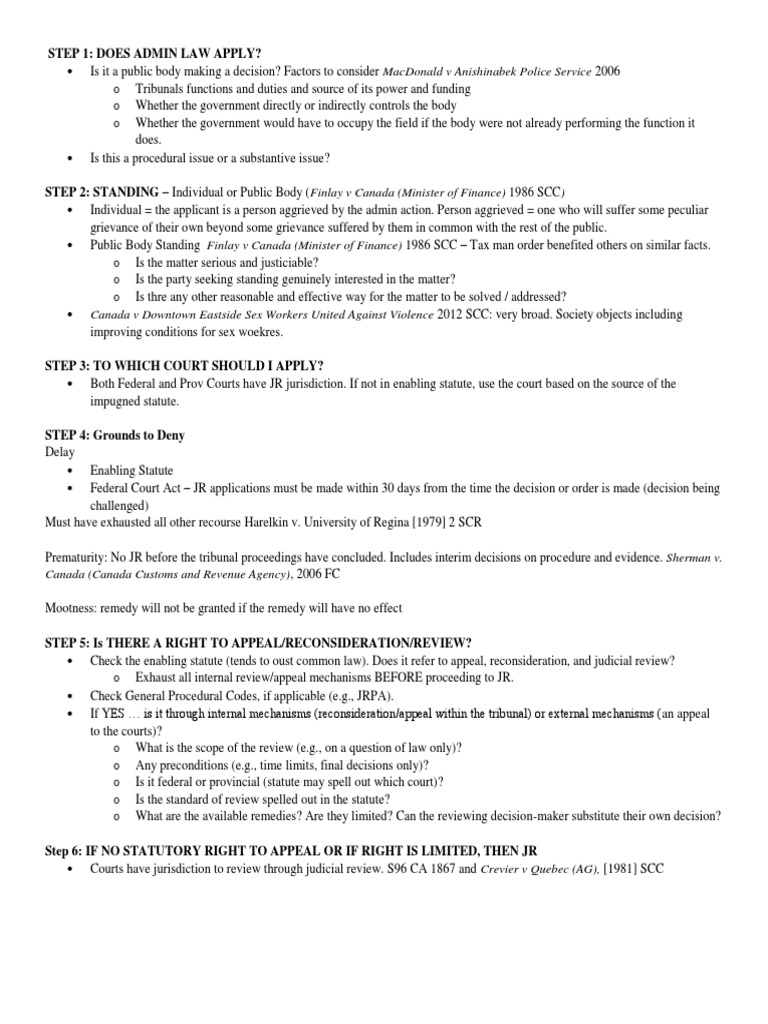 Admin Ultimate Cheat Sheet | PDF | Standard Of Review | Common Law