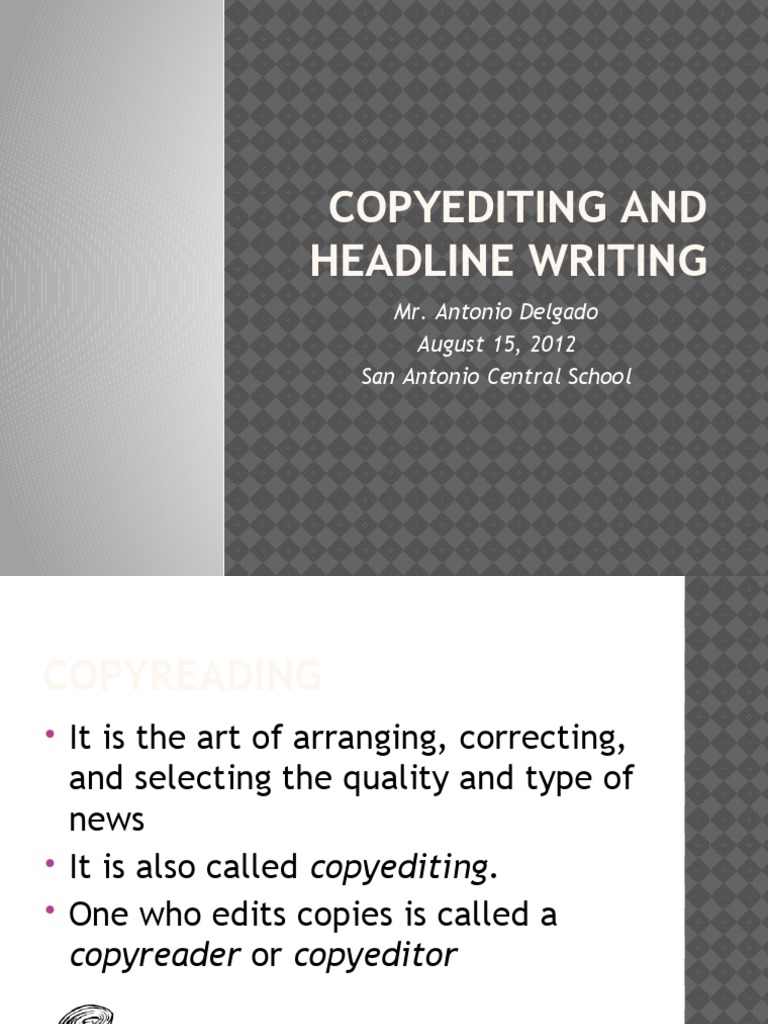 Copyreading Presentation, Edited | PDF | Copy Editing | Symbols