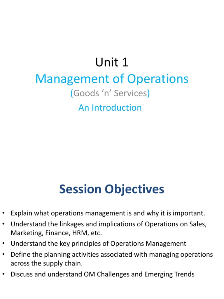 Operation Management - Overview - Strategy - Challenges and Emerging ...