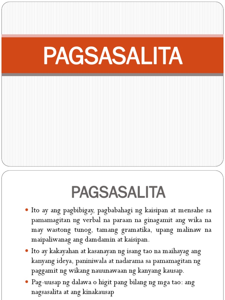 PAGSASALITA | PDF