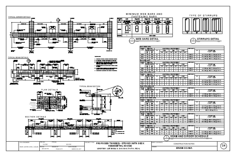 Web Bars Detail Stirrups Detail | PDF | Architectural Elements ...