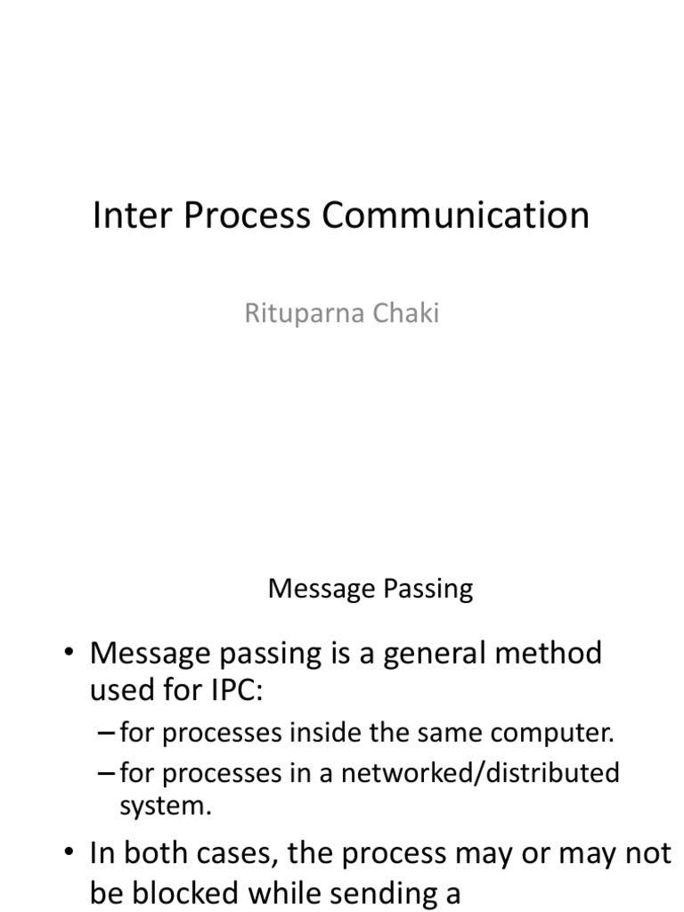 Inter Process Communication: Rituparna Chaki | PDF | Message Passing ...