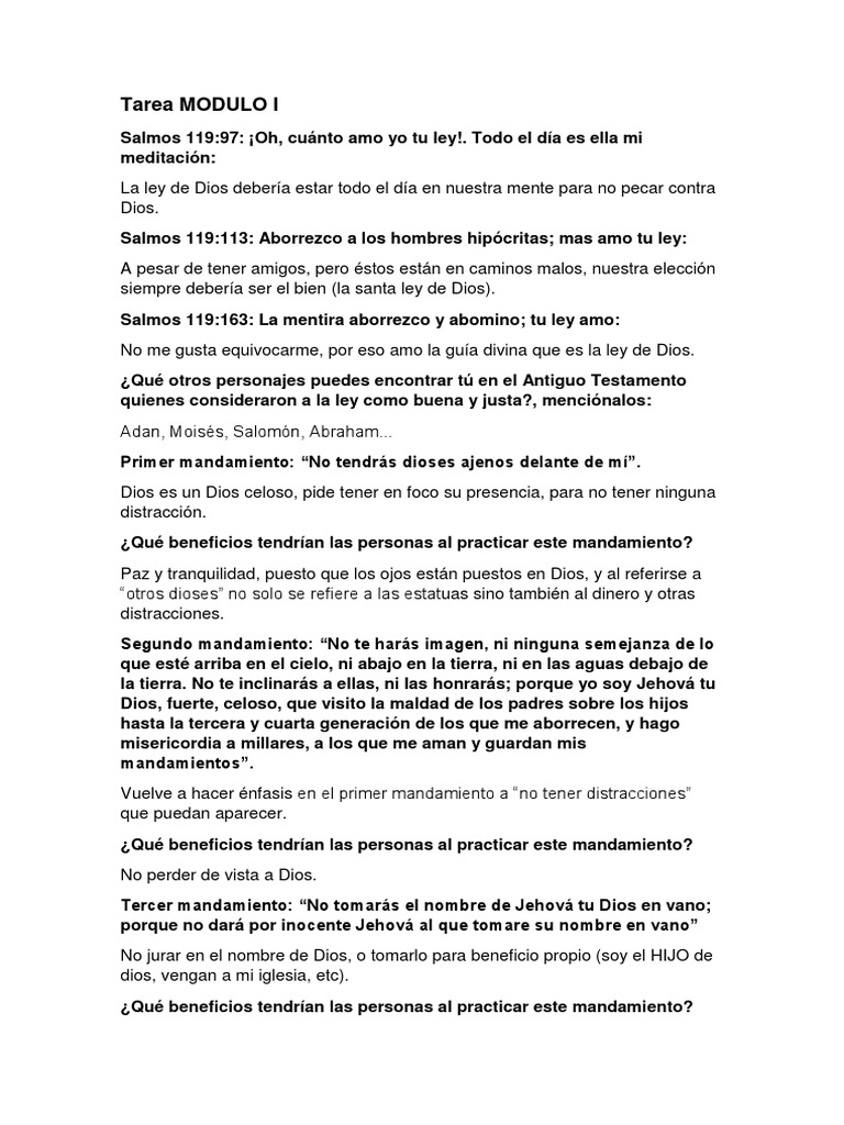 Tarea MODULO I | PDF | Mitzvá | Biblia