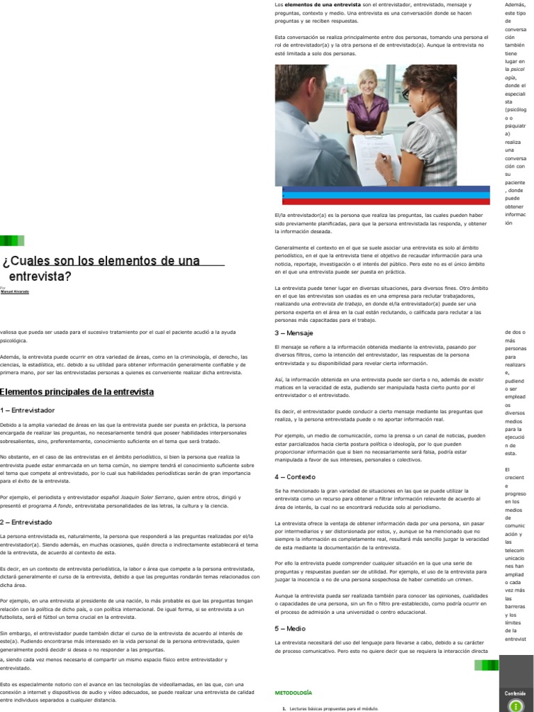 Elementos Entrevista | PDF | Información | Ansiedad