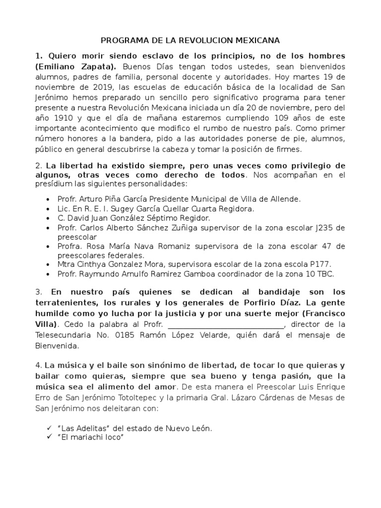 Programa de La Rev Mex 19-20 | PDF | revolución mejicana | México