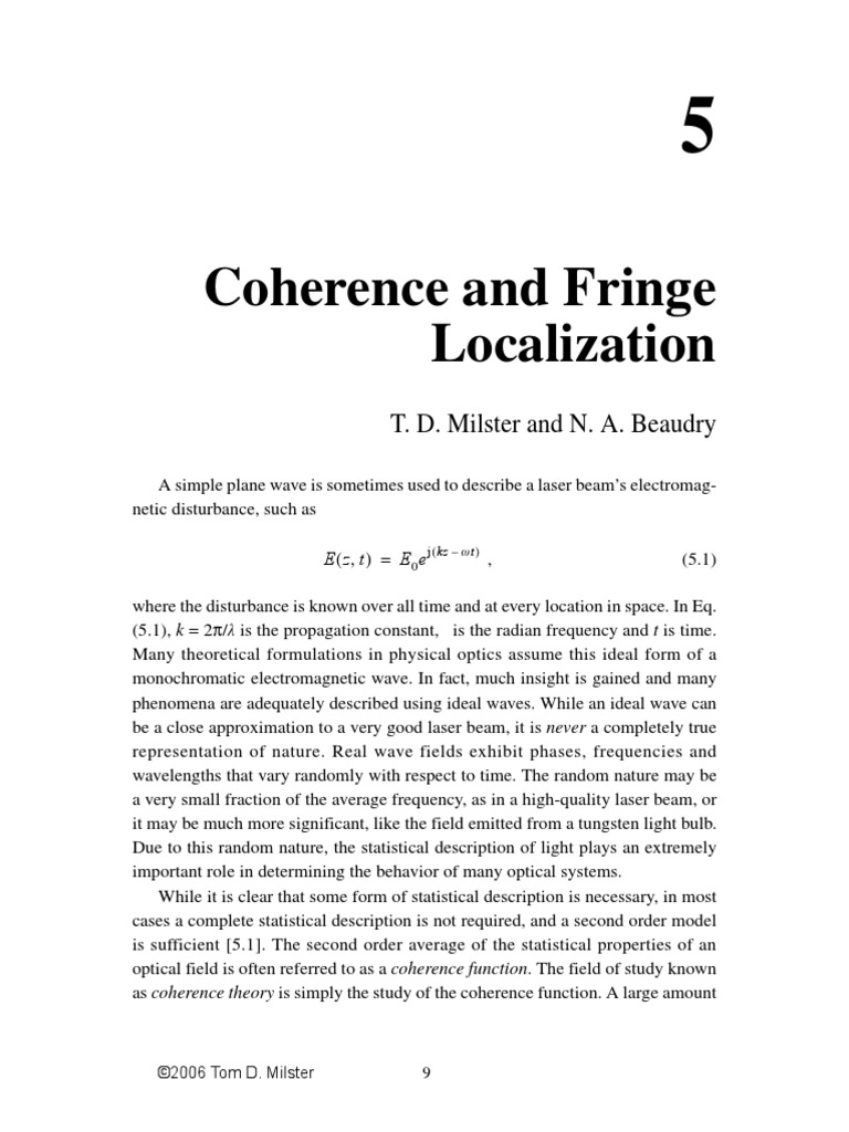 Ch5-Coherence and Fringe Localization-Part A | PDF | Coherence (Physics ...