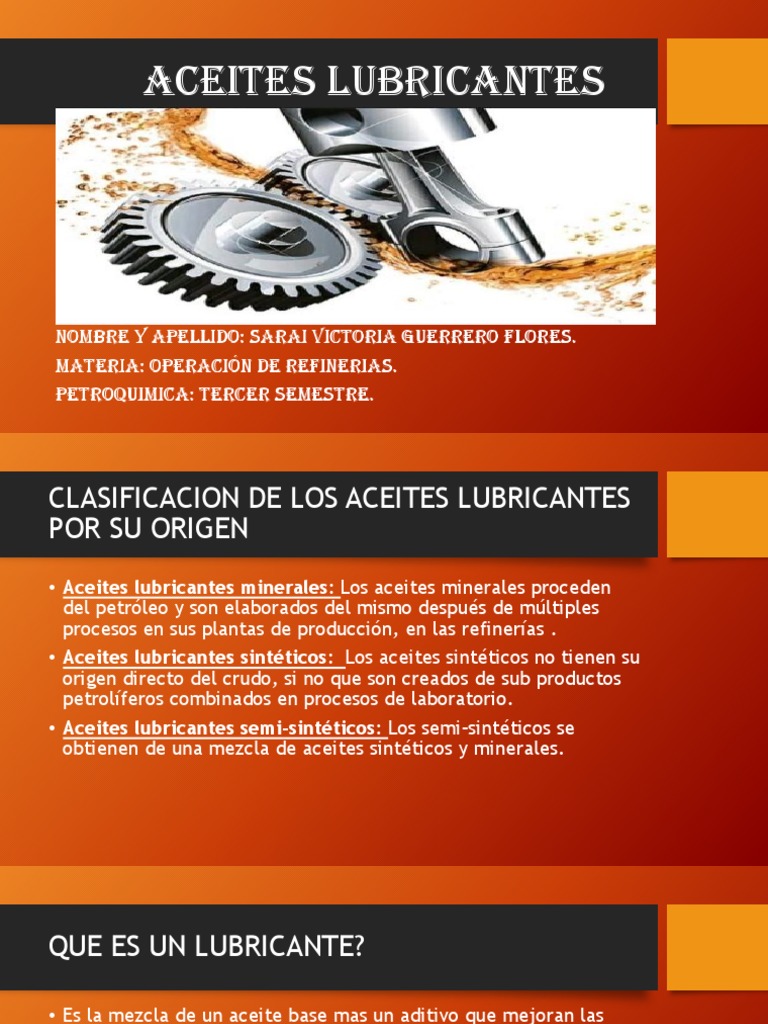 Aceites Lubricantes | PDF | Lubricante | Ingeniería mecánica