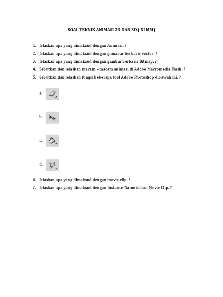 Soal Teknik Animasi 2D Dan 3D | PDF