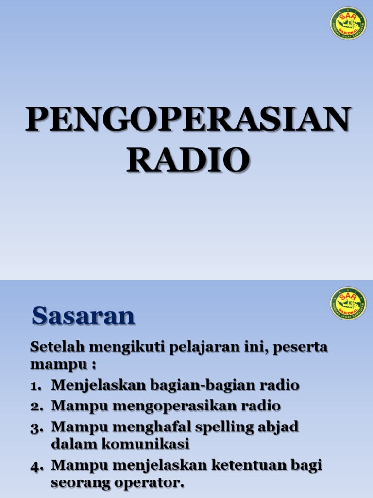 Pengoperasian Radio | PDF