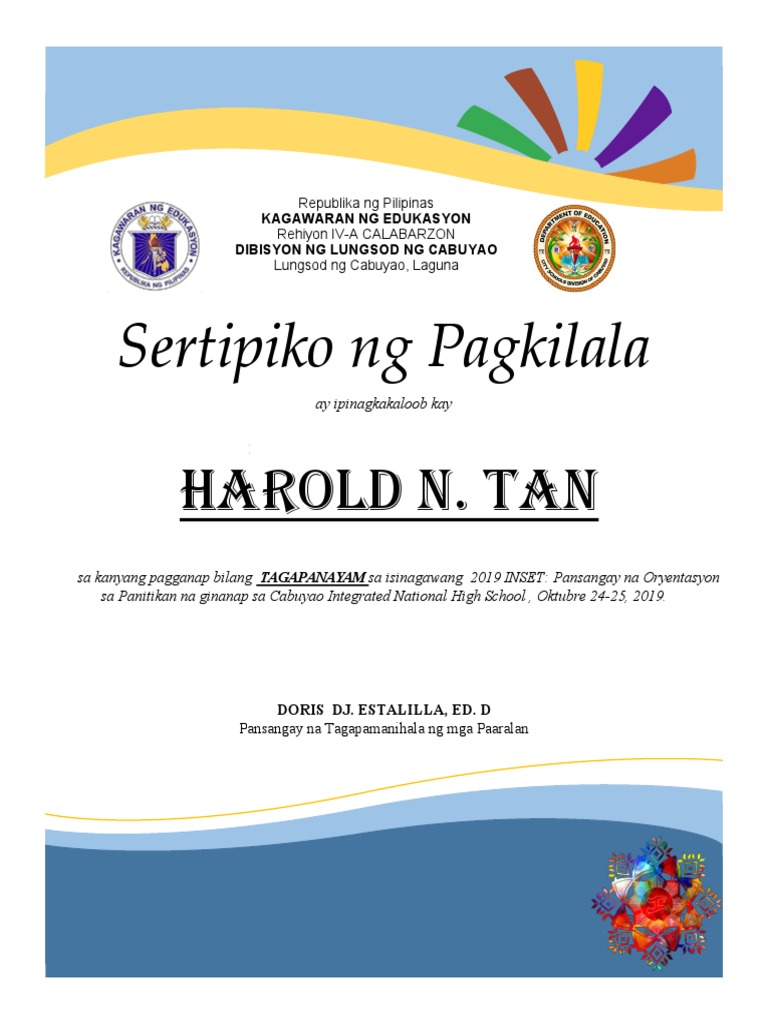 Sertipiko | PDF