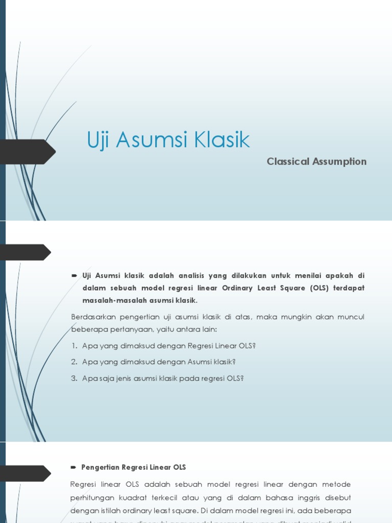 Uji Asumsi Klasik | PDF