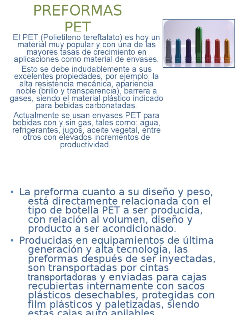 Preformas PET: Diseño y Aplicaciones | PDF