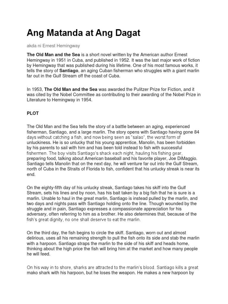 Ang Matanda at Ang Dagat-EnGLISH | PDF