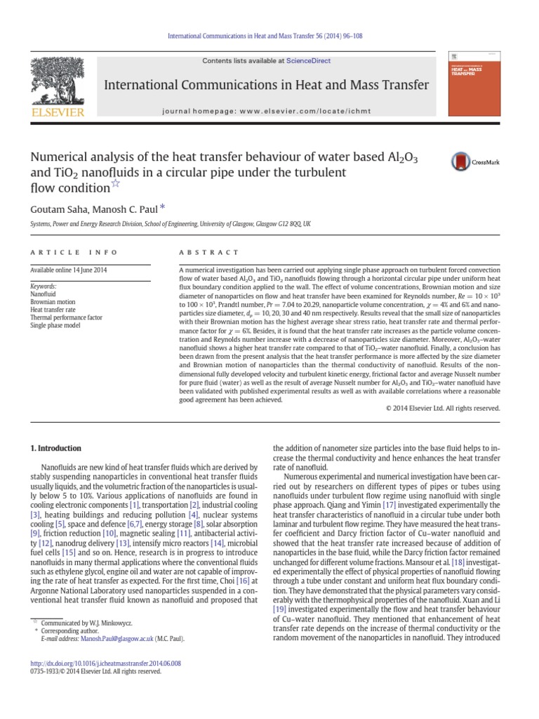 International Communications in Heat and Mass Transfer: Goutam Saha, Manosh C. Paul | PDF ...