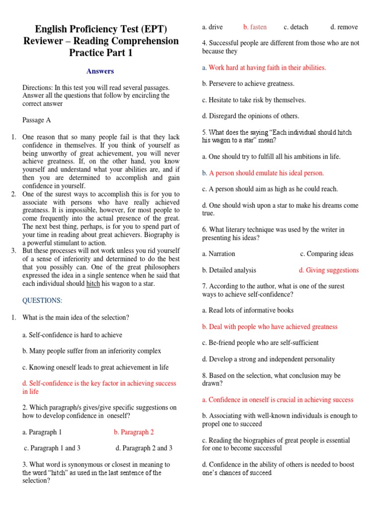 EPT Reading Comprehension Practice | PDF | Ancient Egypt | Epigraphy