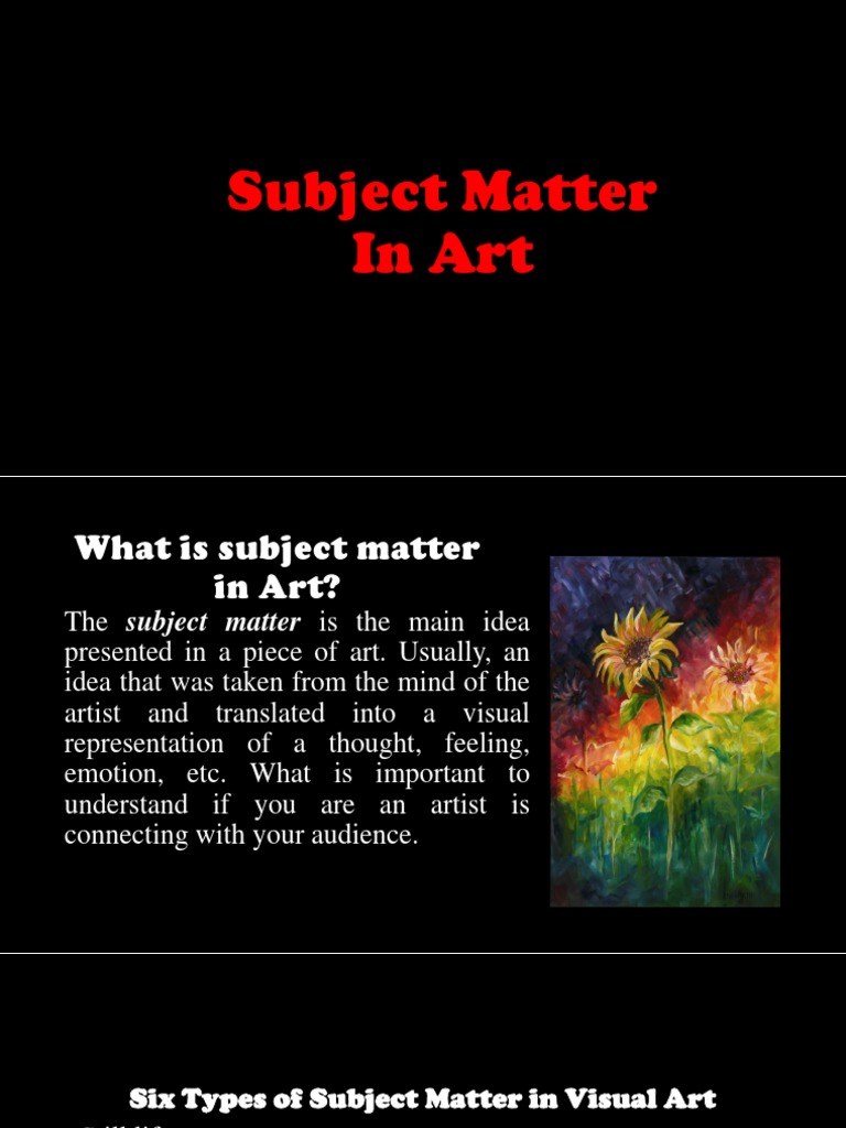 Subject and Content in Art | PDF | Still Life | Visual Arts