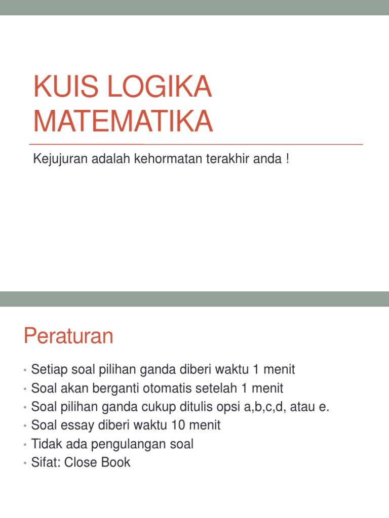 Kuis Logika Matematika | PDF