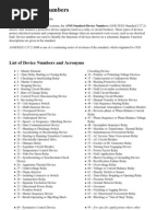 Relay Coded. Ansi Device Numbers | Relay | Machines