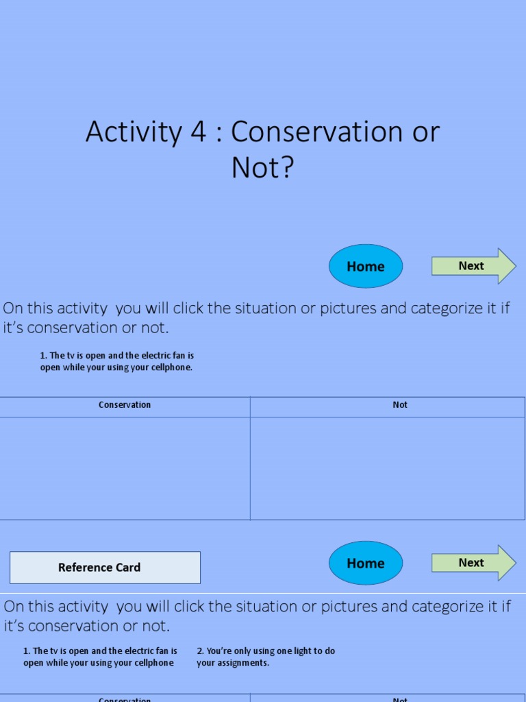 Activity 4: Conservation or Not? | PDF | Power (Physics) | Sustainable ...
