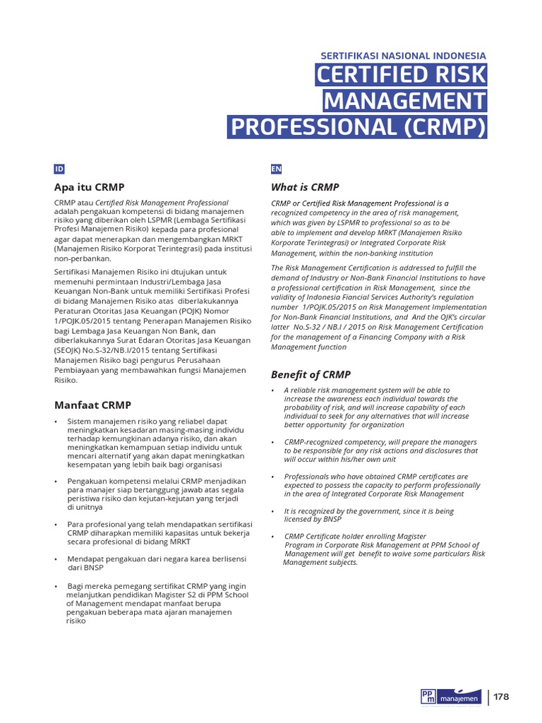 Certified Risk Management Professional (CRMP) | PDF | Actuarial Science ...