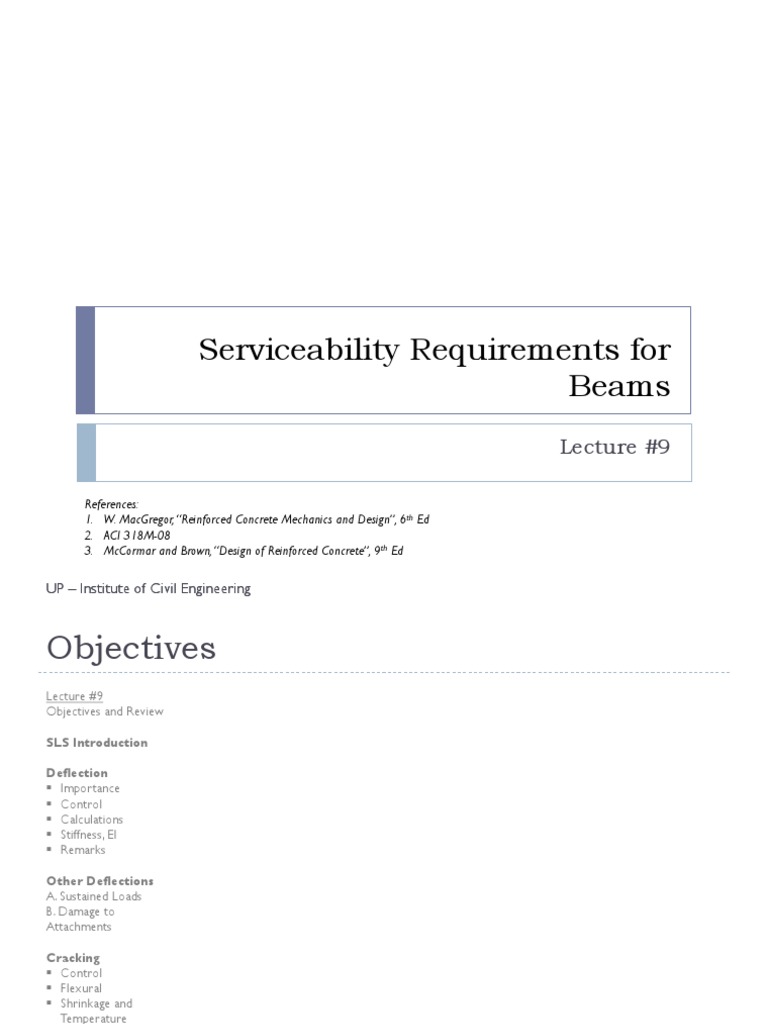 Serviceability Requirements for Beams | PDF | Fracture | Bending