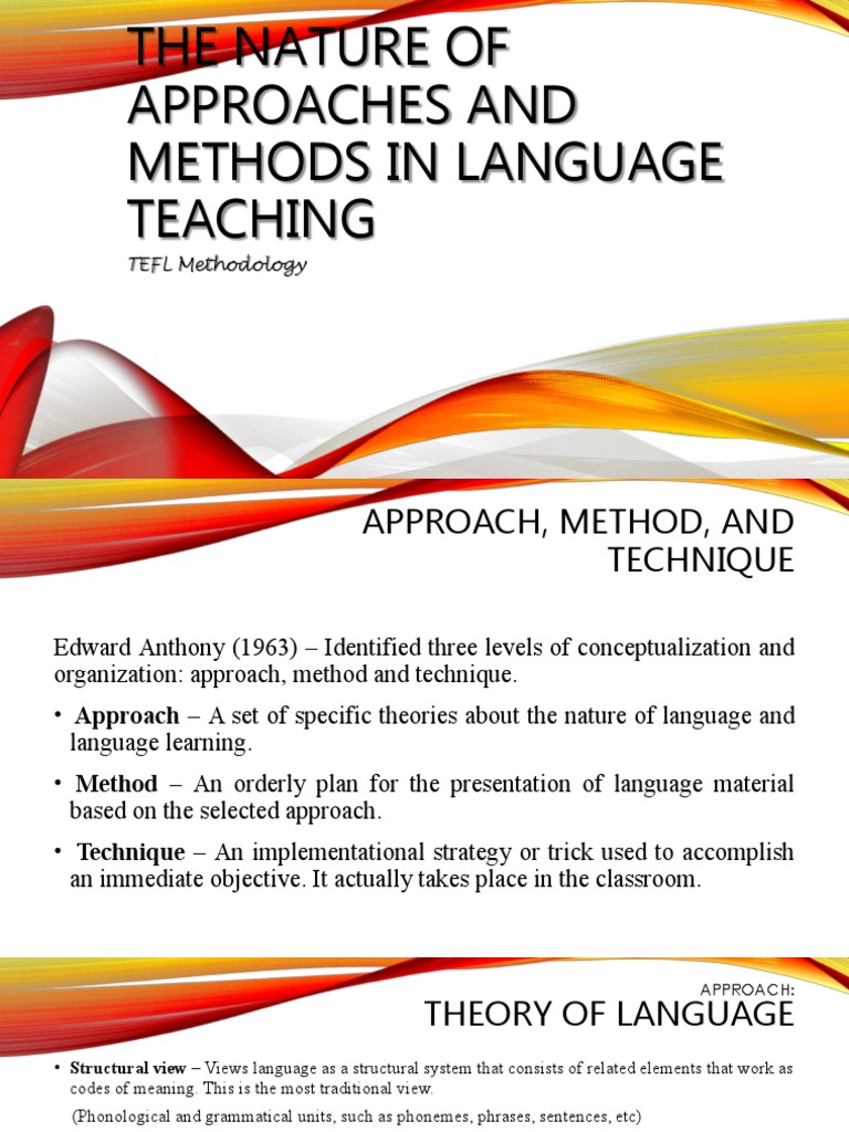 The Nature of Approaches and Methods in Language | PDF | Learning ...