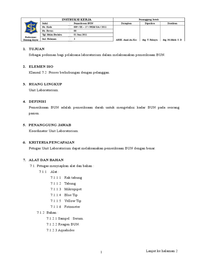 Pemeriksaan BUN | PDF