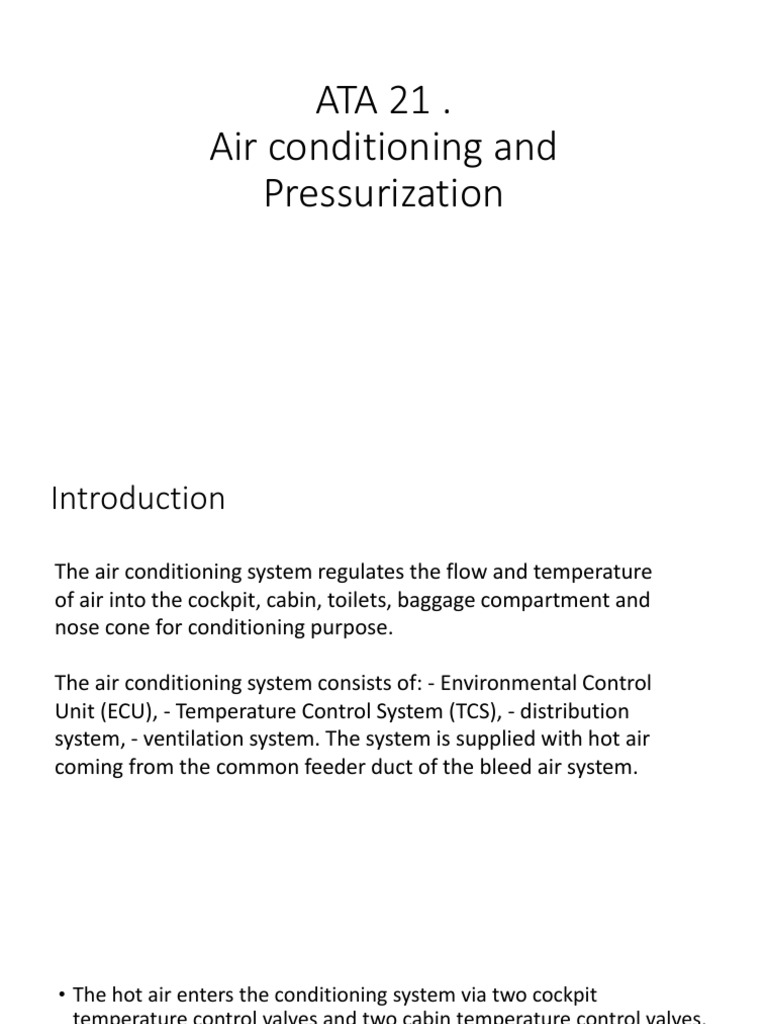 ATA 21 - Air Conditioning and Pressurization | PDF | Heat Exchanger ...