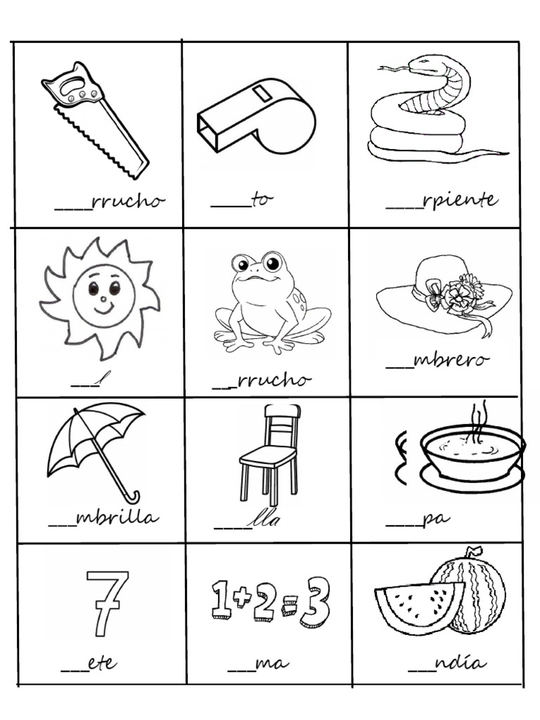 Dibujos Con La Sa, Se, Si, So, Su | PDF