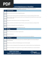 CCTV Maintenance Checklist | PDF | Technology & Engineering