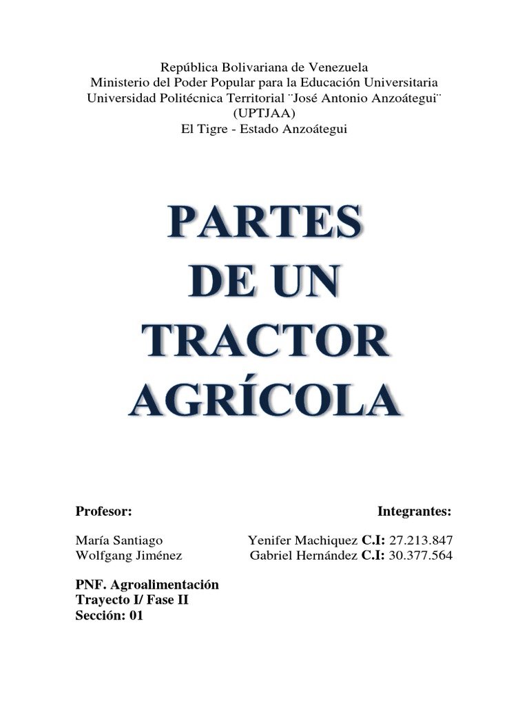 Partes de Un Tractor | PDF | Tractor | Bienes manufacturados