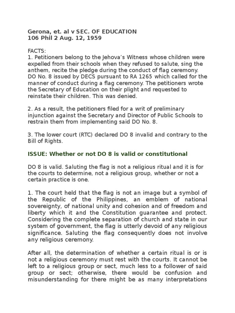 Jehovah's Witnesses Challenge Flag Salute Requirement in Philippine ...