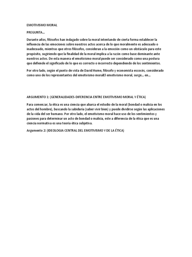 Emotivismo Moral | PDF