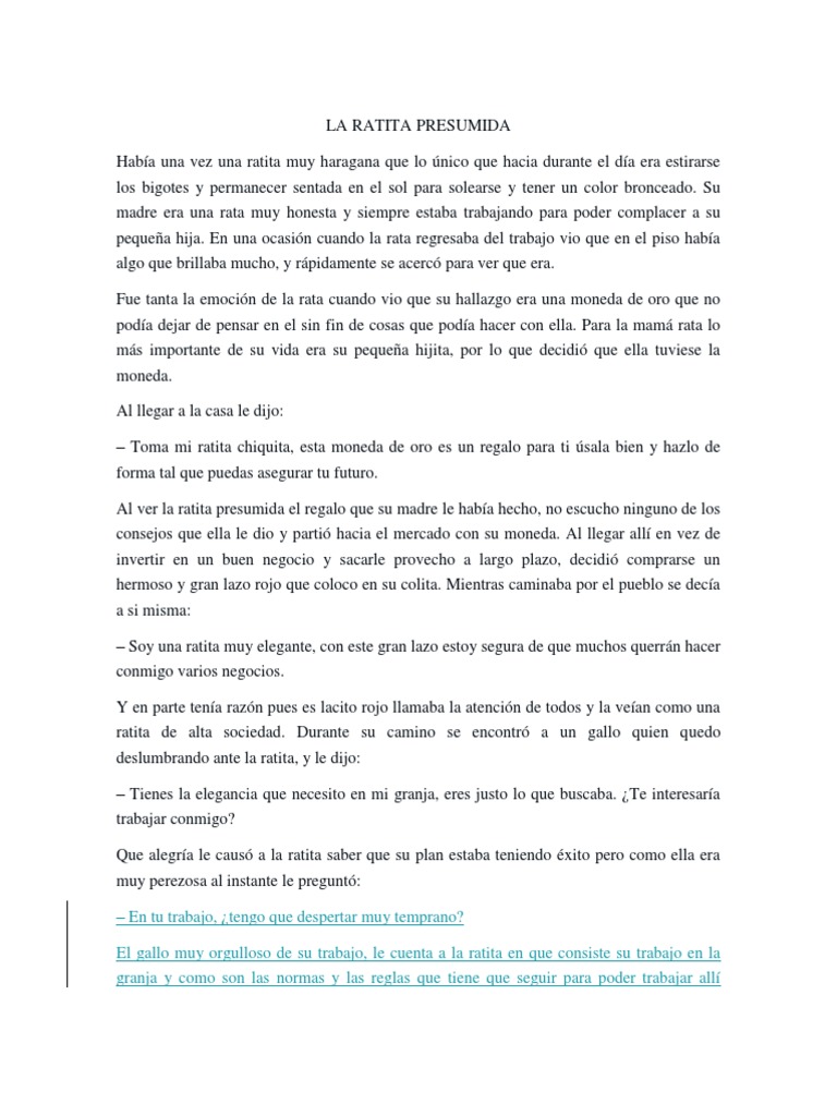 La lección de la ratita presumida | PDF | Gatos | Perros