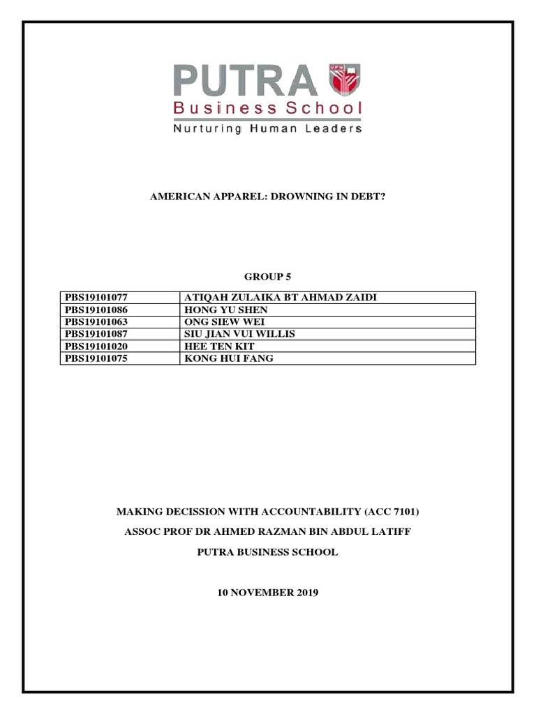 Final Report American Apparel PDF | PDF | Equity (Finance) | Economies