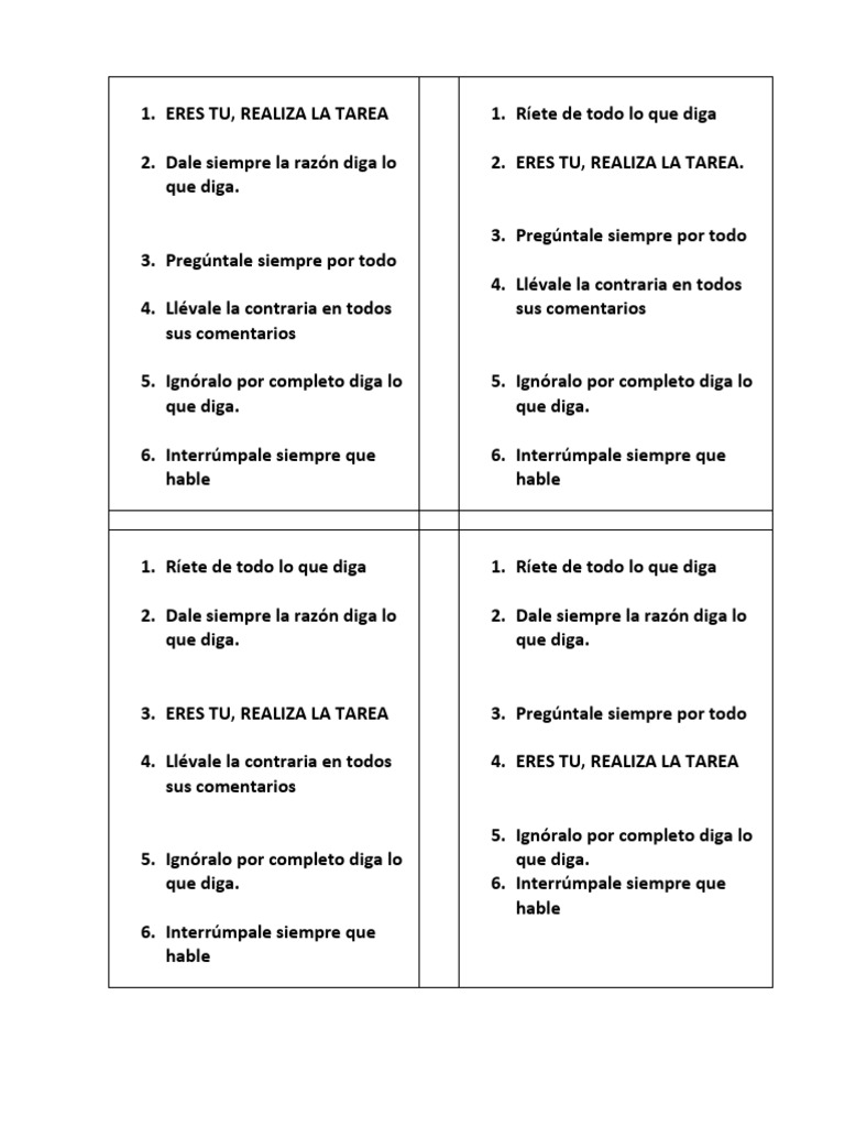 Fichas Dinámica Juego de Roles | PDF